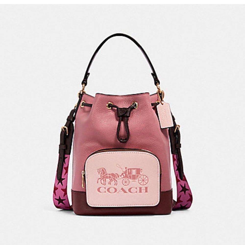 Coach Les Crossbody Drawstring Bucket Bag - Gem